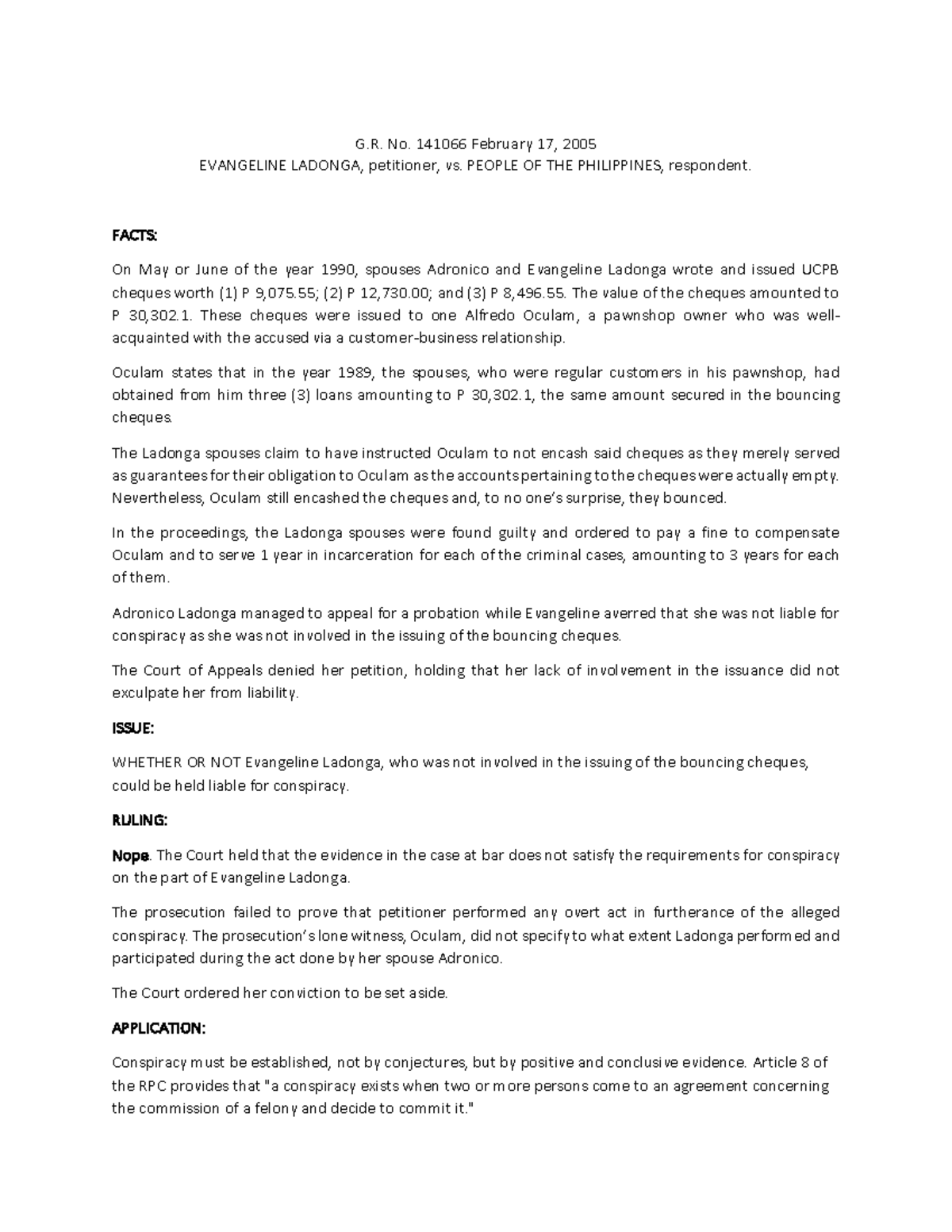 Ladonga-v-people-case-digest compress - G. No. 141066 February 17, 2005 ...