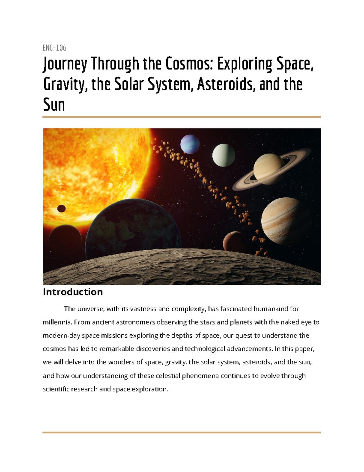 Space Report-ENG-106 - The universe, with its vastness and complexity ...