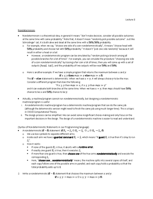 Lecture 12 - lec 12 - Lecture 12 Syntactic Substitution In backward assignment rule, we replace ...