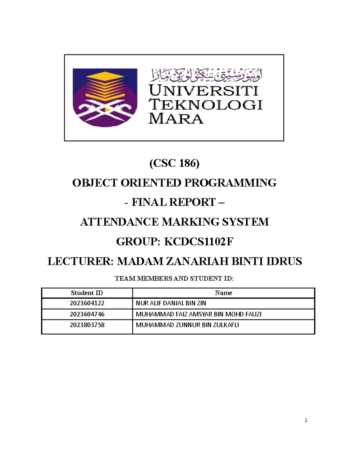 Csc 186 Final Report Assignment Tutorial Csc 186 Object Oriented