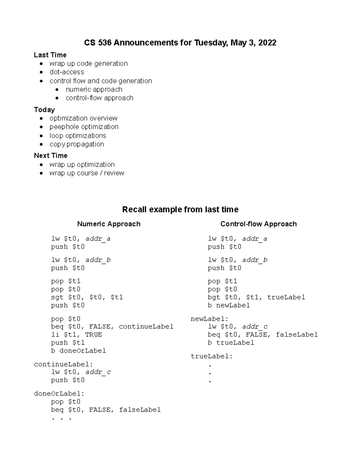 Lec-Week15 - Lecture Notes for Week15 - CS 536 Announcements for ...