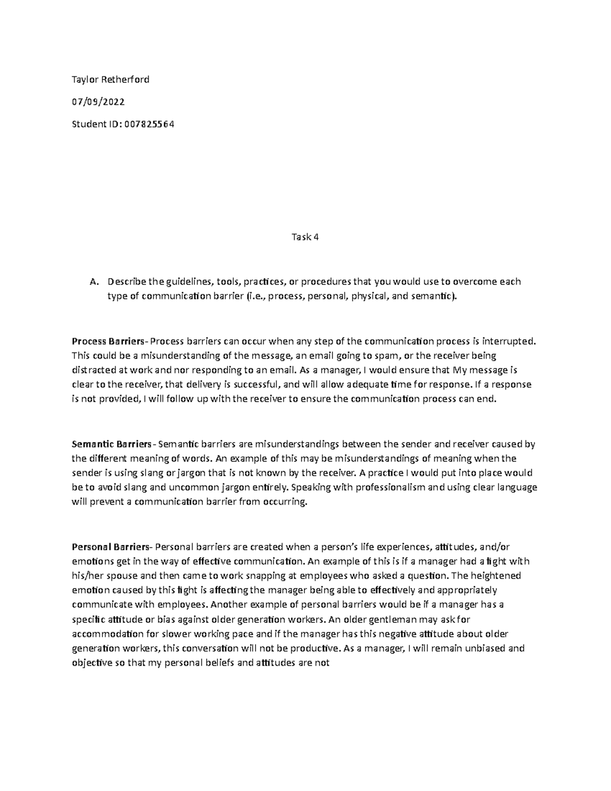 Task 4 - Task 4 written and passed - Taylor Retherford 07/09/ Student ... Task 4 - Task 4 written and passed - Taylor Retherford 07/09/ Student ...