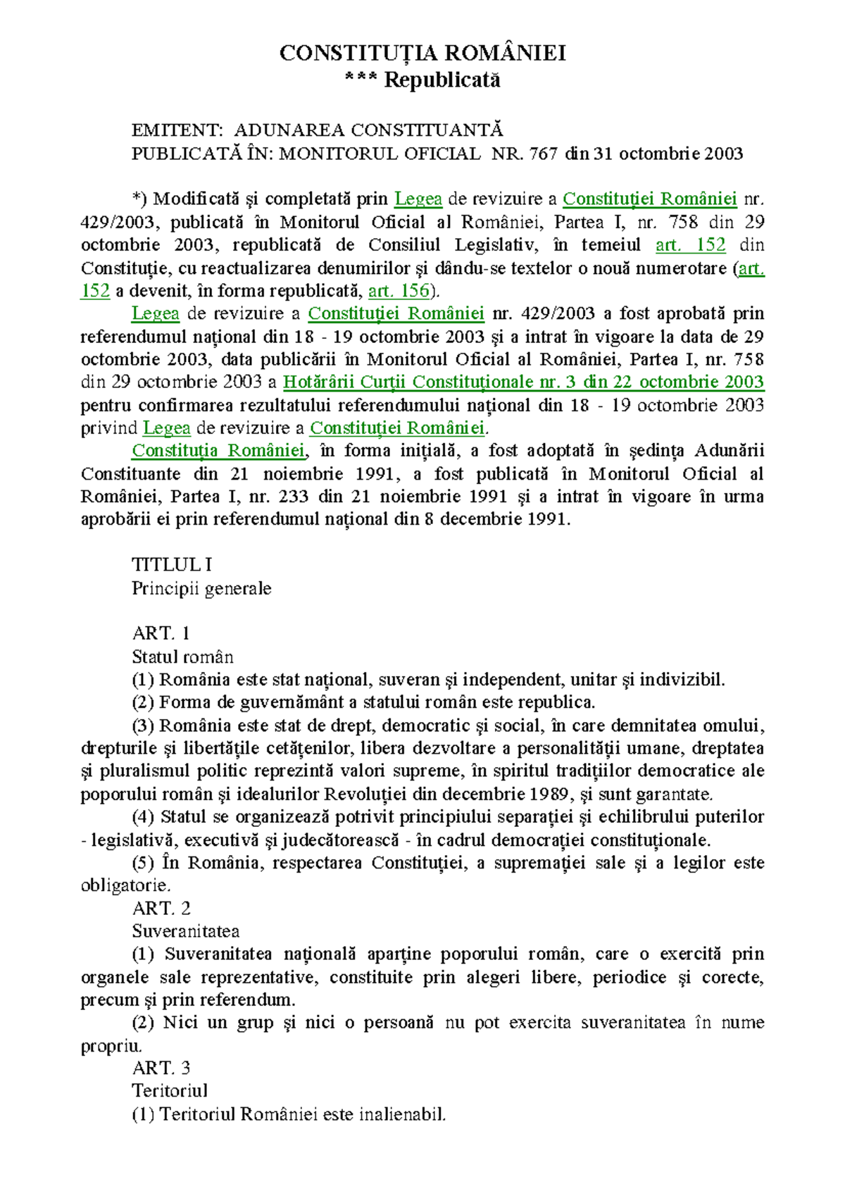 35 constitu A ia rom - rtydsuhjk - Economy and Legislation - TUIASI ...