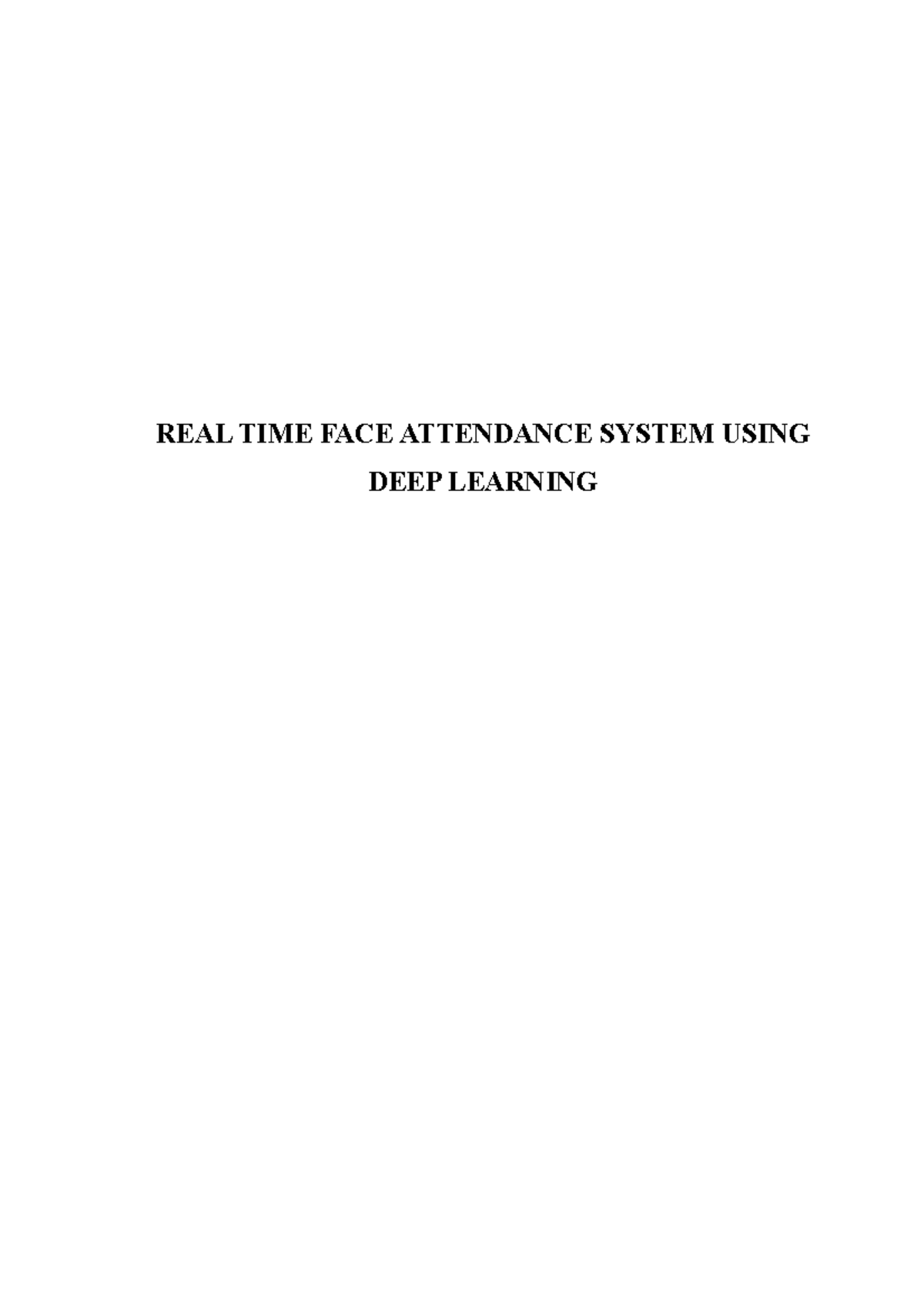 Real time Face Attendance System - REAL TIME FACE ATTENDANCE SYSTEM ...