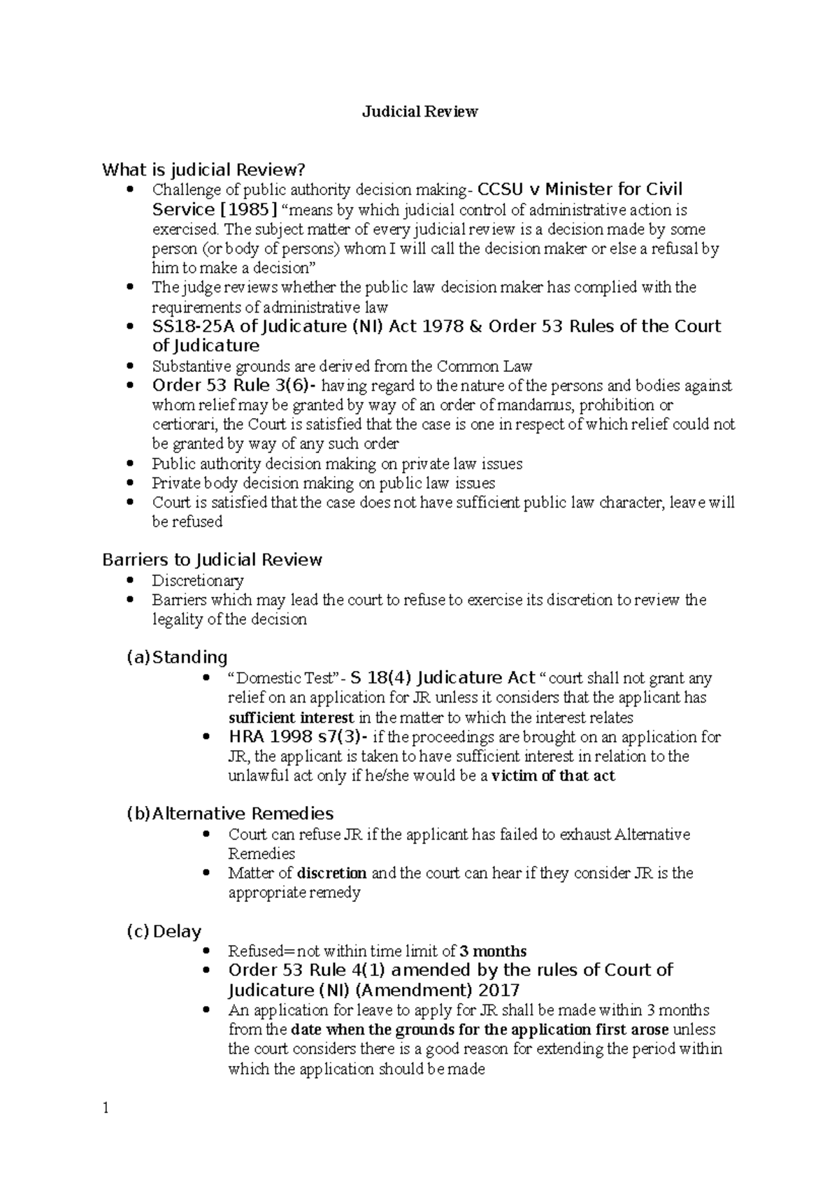 Judicial Review - Trainee Solicitor Notes from Queens University ...