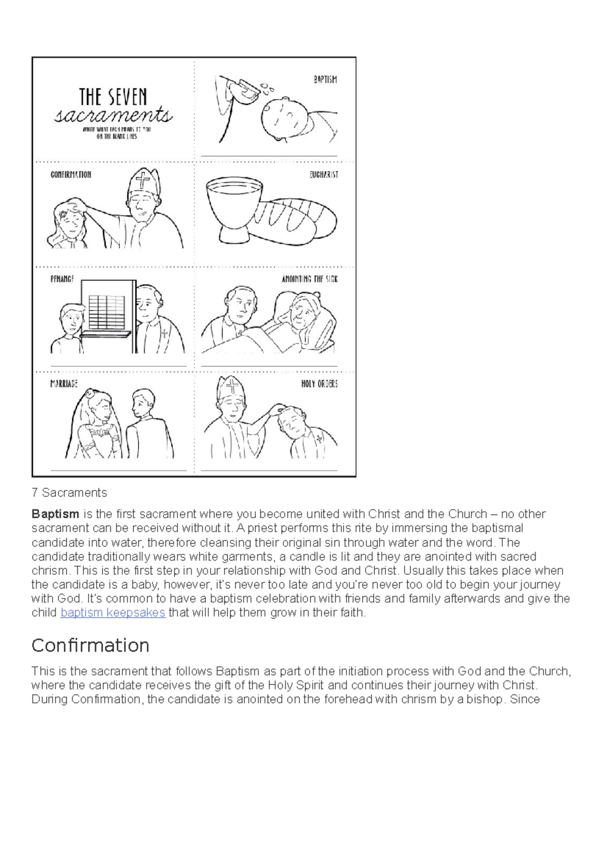 Q3 CLE - CLE - 7 Sacraments Baptism is the first sacrament where you ...