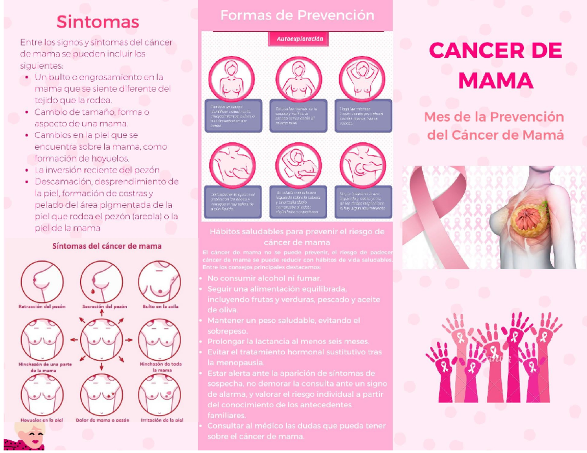 triptico cancer de mama - Oncología - Studocu
