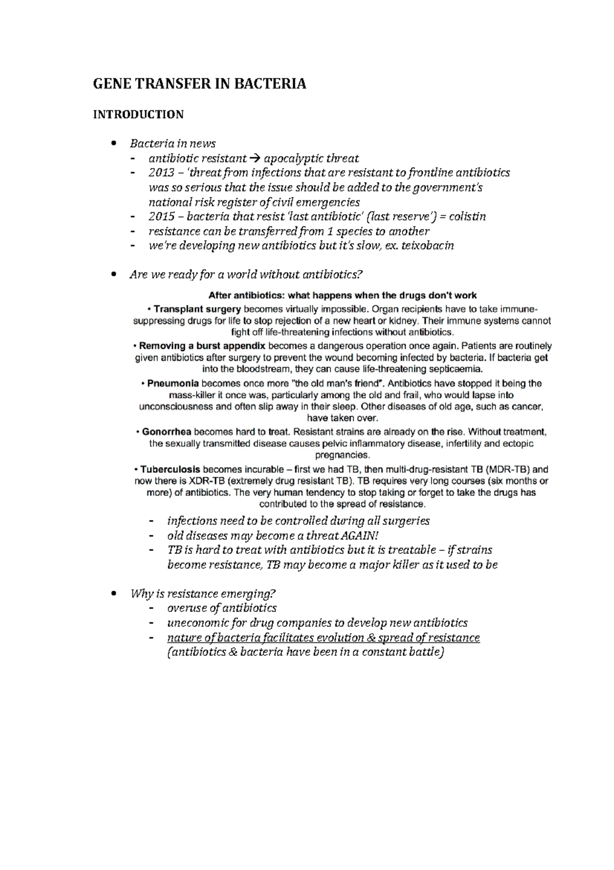 Topic 2 Gene Transfer Plasmids Transposones Sex Genetic Analysis In
