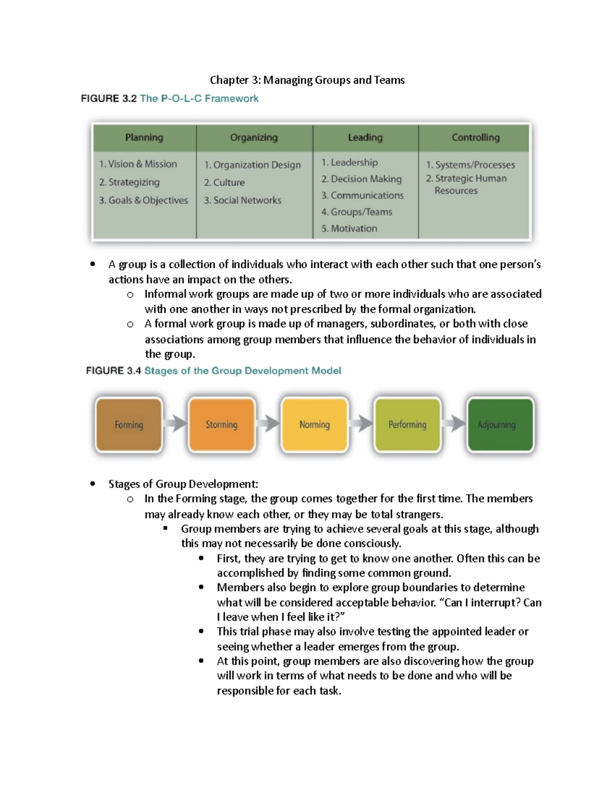 MGT 200 CH 3 Notes - Chapter 3: Managing Groups and Teams A group is a ...