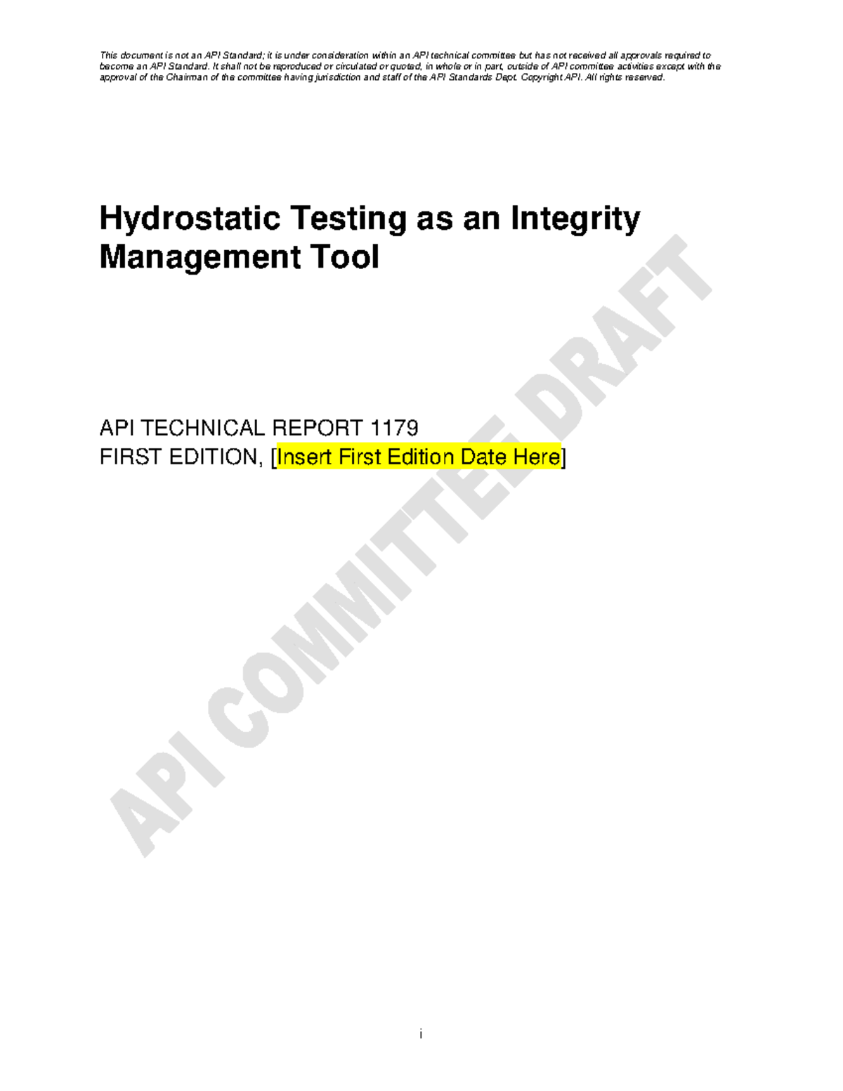 2 API Hydrostatic Testing - become an API Standard. It shall not be ...