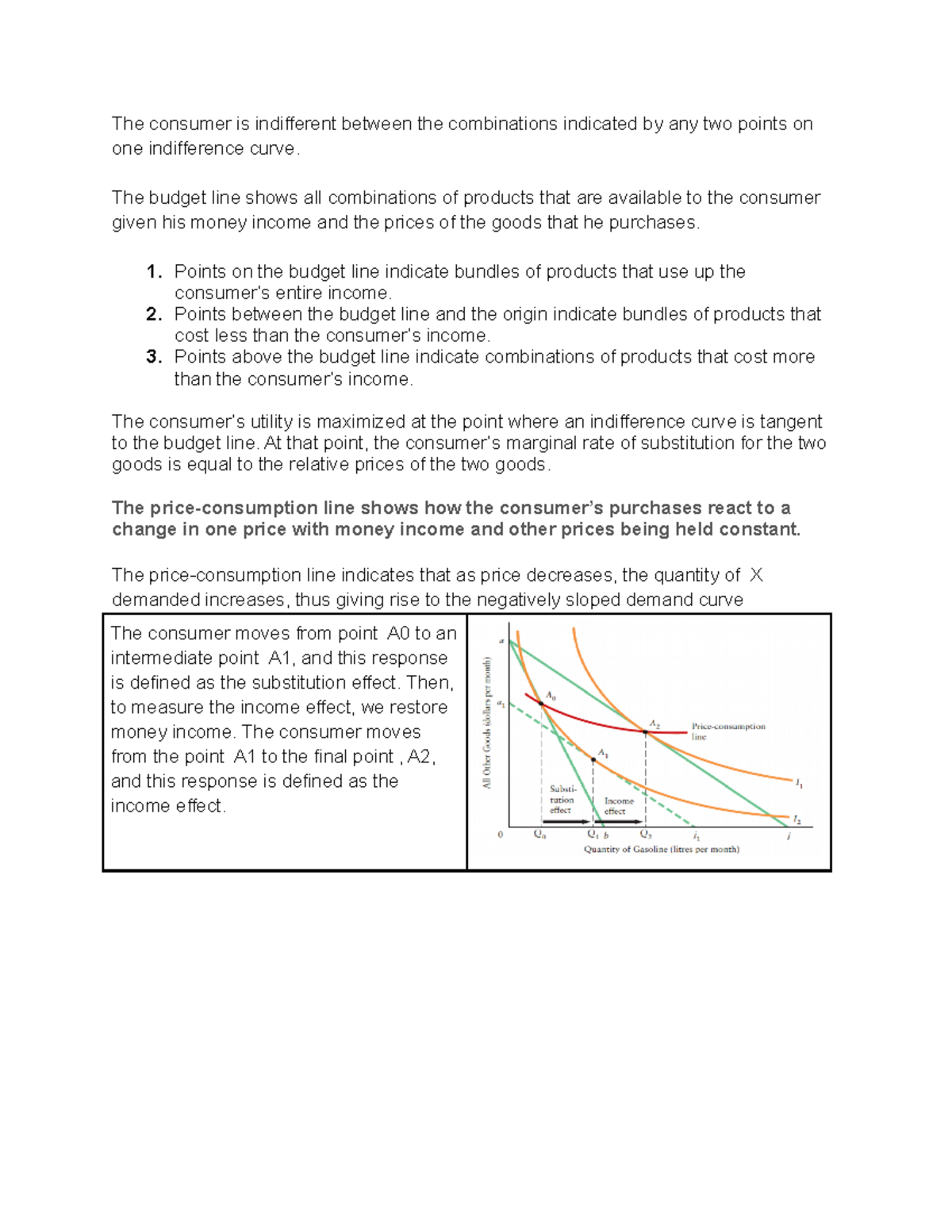 EC120 chapter 6 appendix - The consumer is indifferent between the combinations indicated by any ...