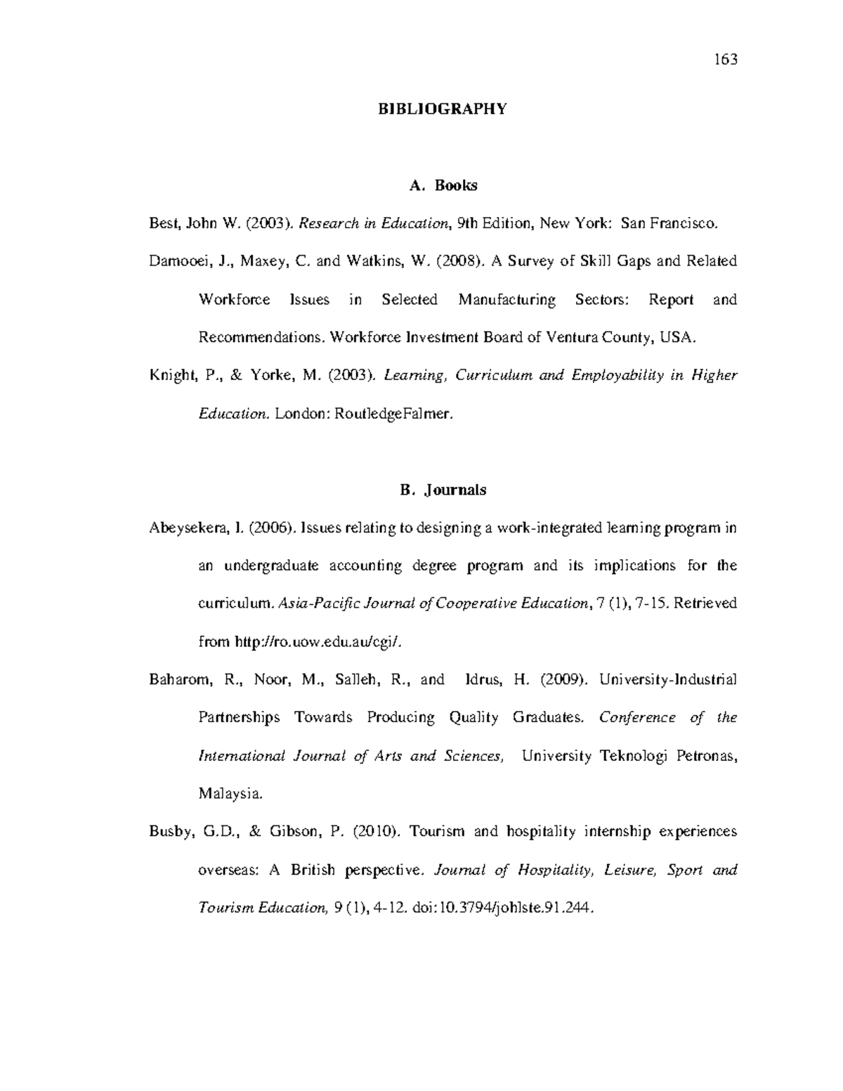 Sample- Bibliogrphy - BIBLIOGRAPHY A. Books Best, John W. (2003 ...