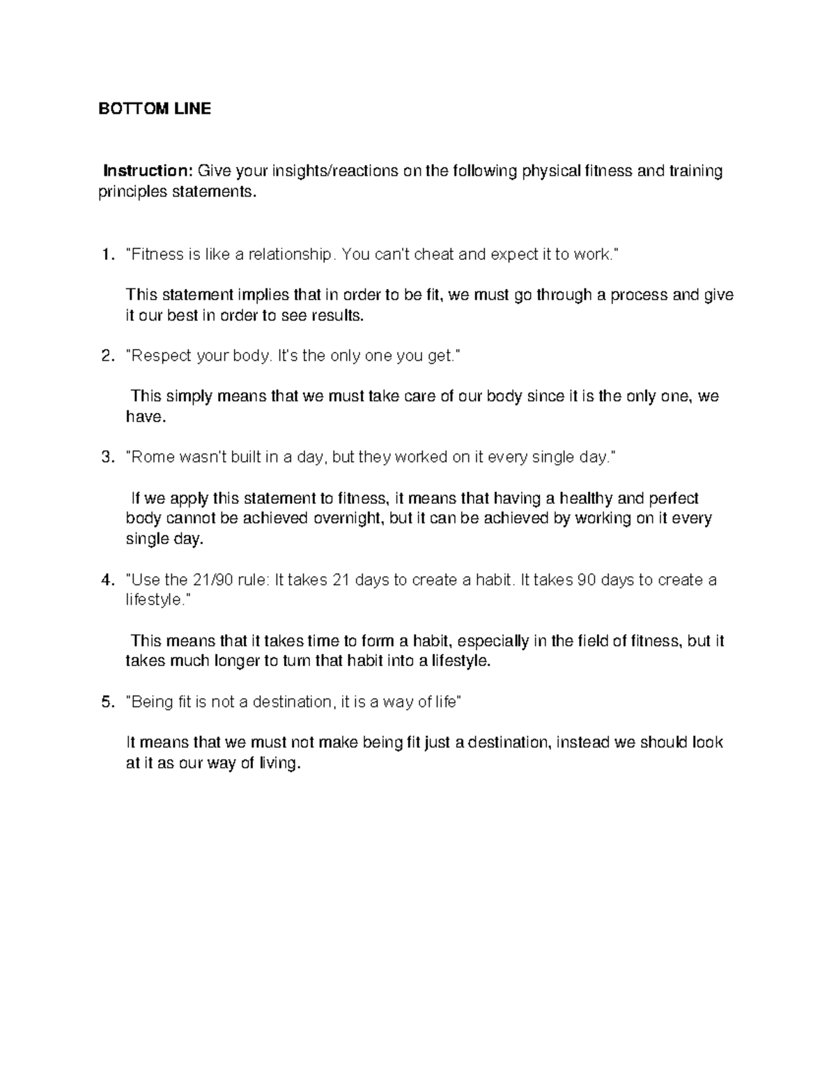 Module 5 - Bottom Line - BOTTOM LINE Instruction: Give your insights ...
