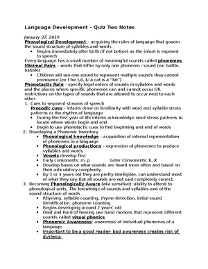 Unit 1 Notes: Language Development - Lang Development Jan. 15, 2020 ...