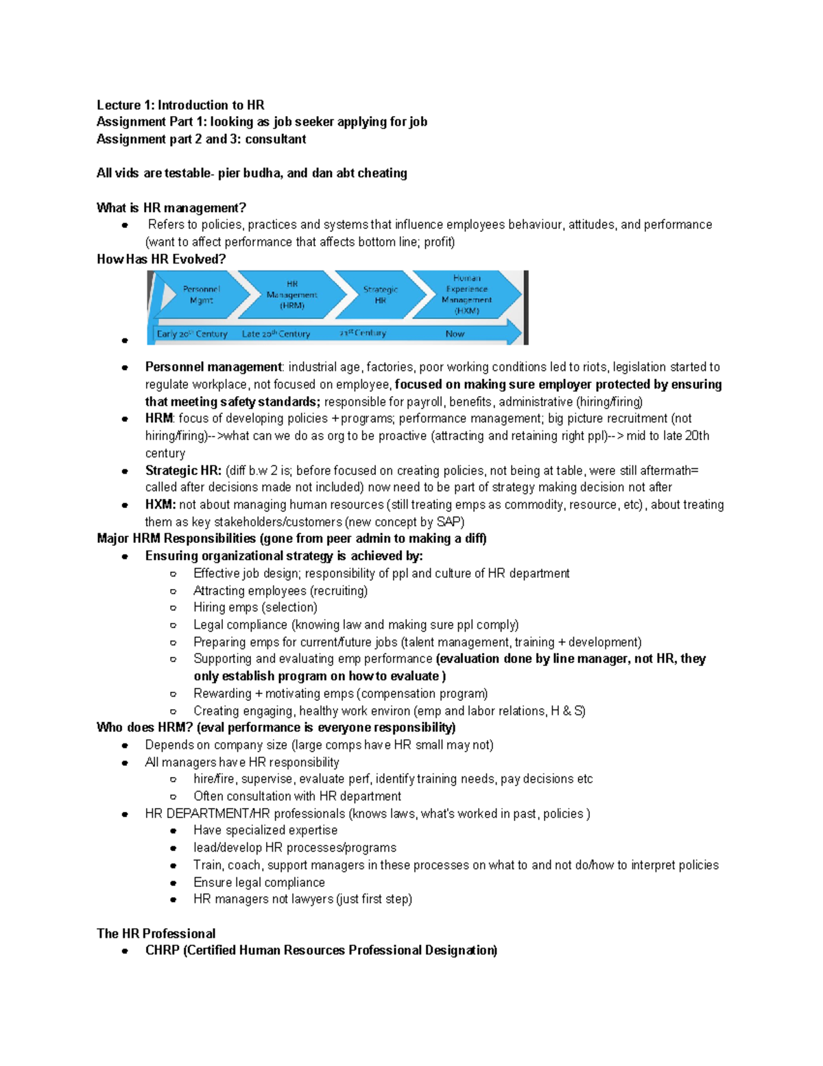 Week 1- Introduction to HR - Lecture 1: Introduction to HR Assignment ...