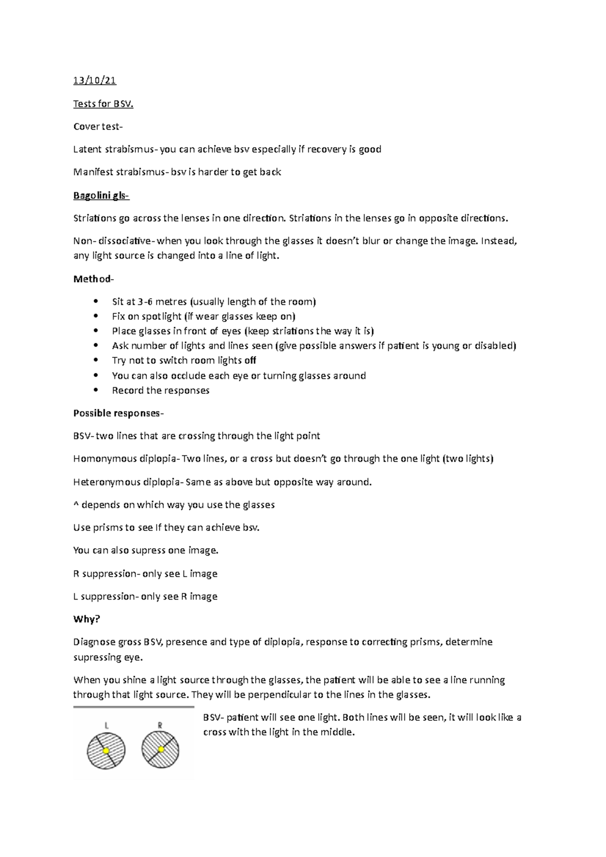 Tests for BSV - Orthoptic notes including anatomy and physiology of the ...