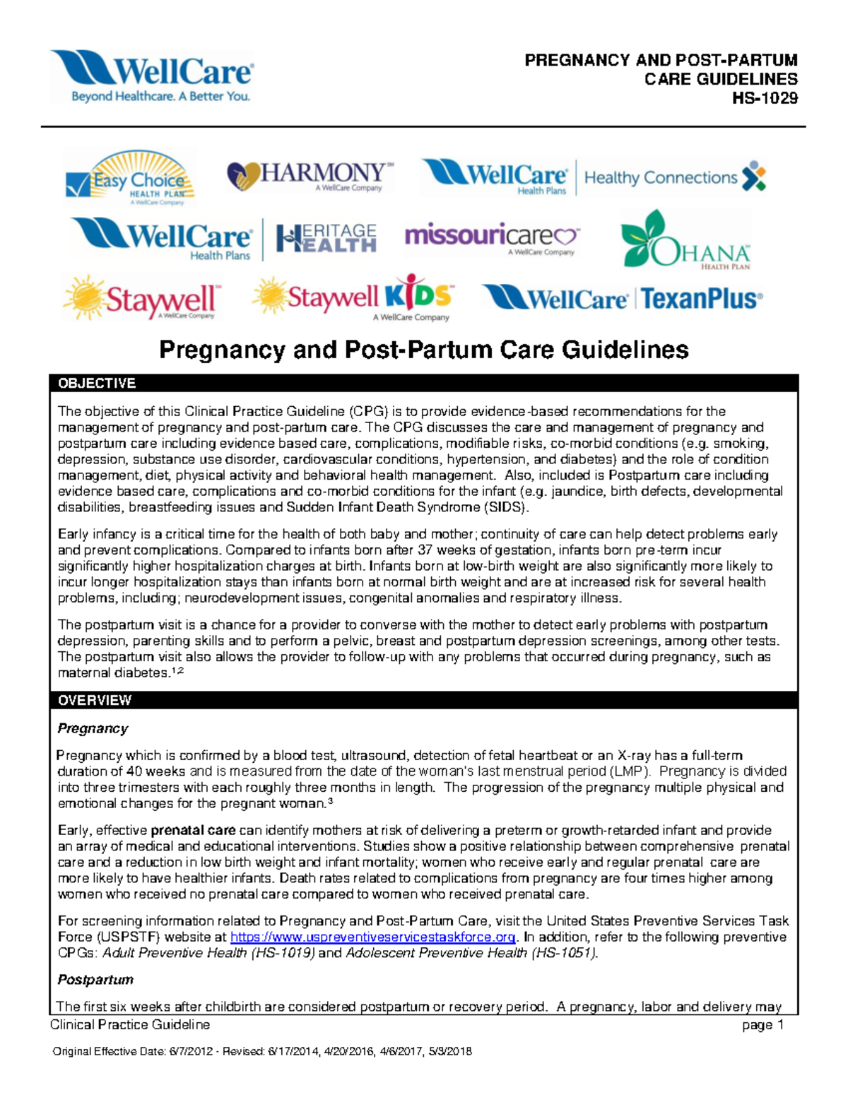 NA All CPG pregnancy post partum eng 05 2018 v2 - CARE GUIDELINES HS ...