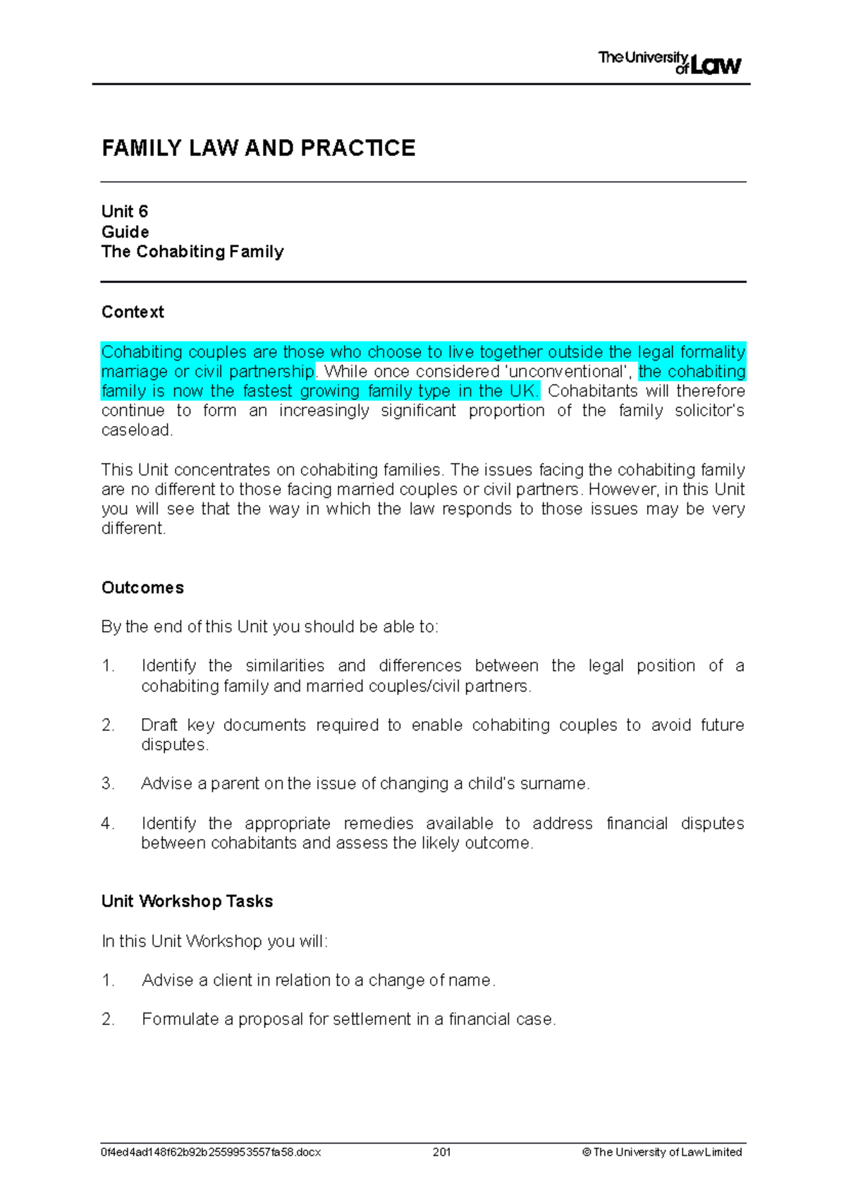 Family LAW, UNIT 6 - THE UNIT - Studocu