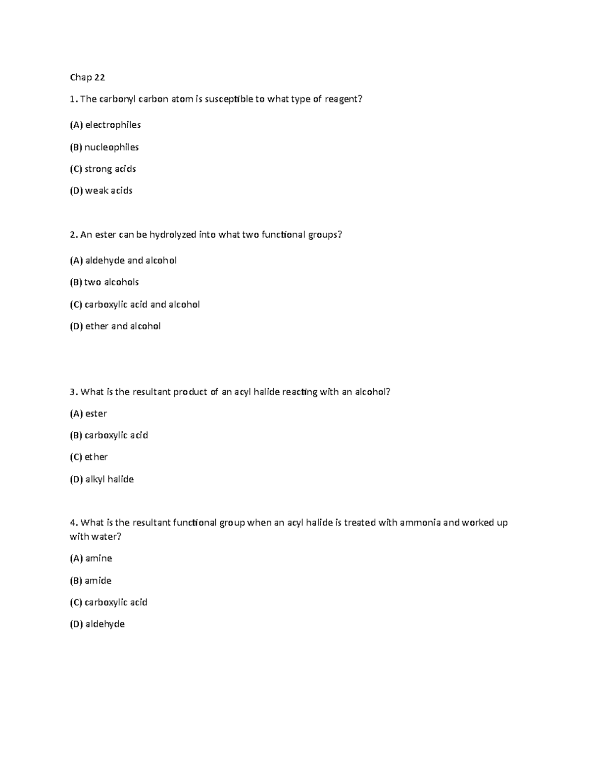 Chapter 22 - Every Possible multiple choice question (with answer) that ...