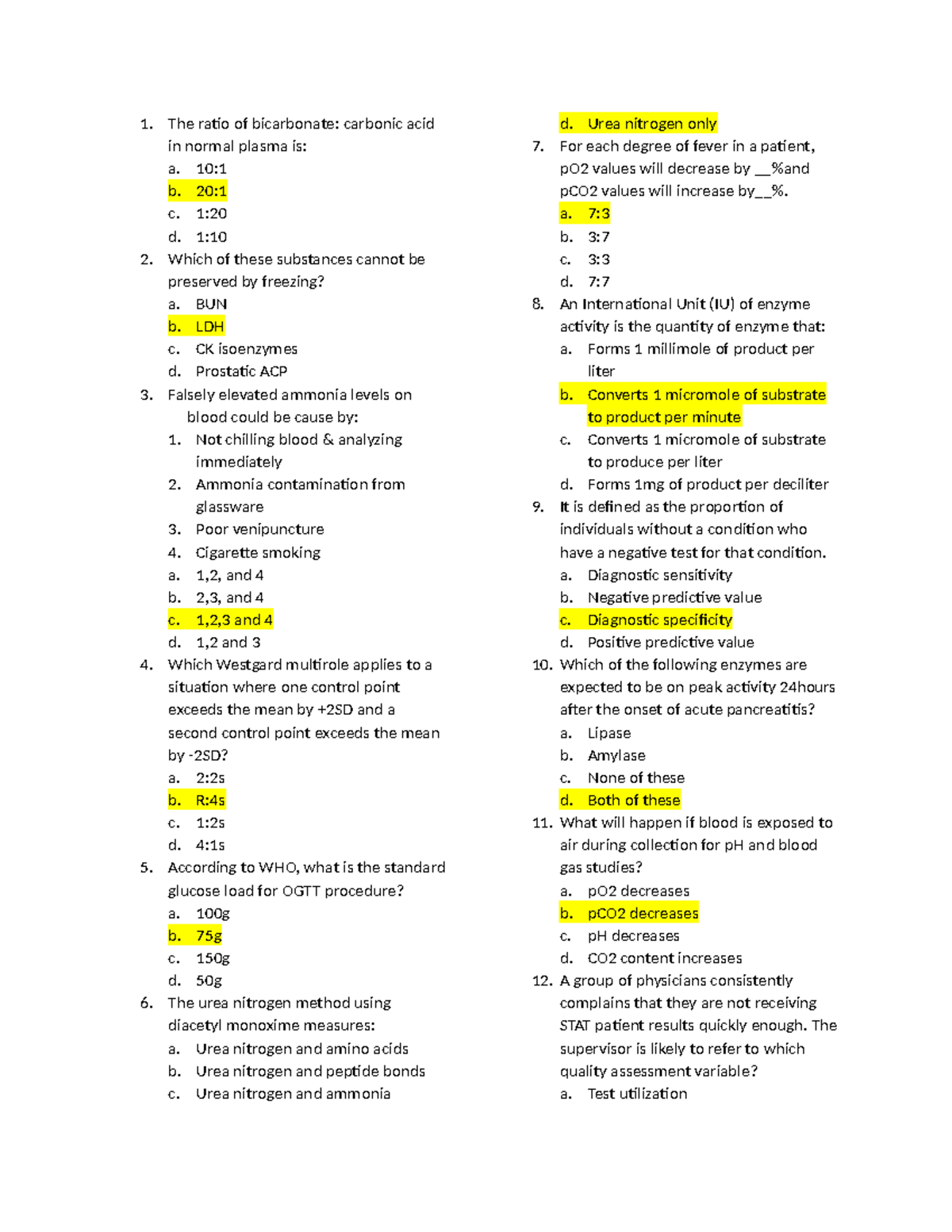 Clinical Chemistry - free - The ratio of bicarbonate: carbonic acid in ...