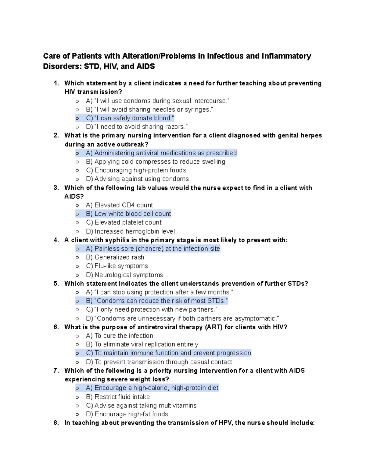 Care of Patients with Alteration Problems in Infectious and ...