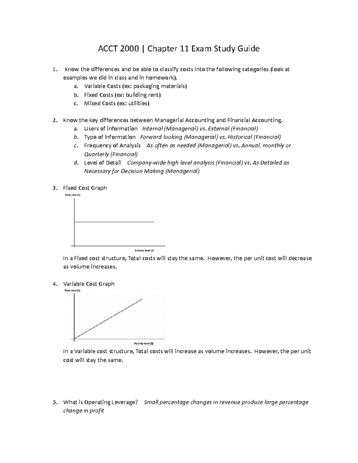 Ch 11 exam study guide - ACCT 2000 | Chapter 11 Exam Study Guide Know ...