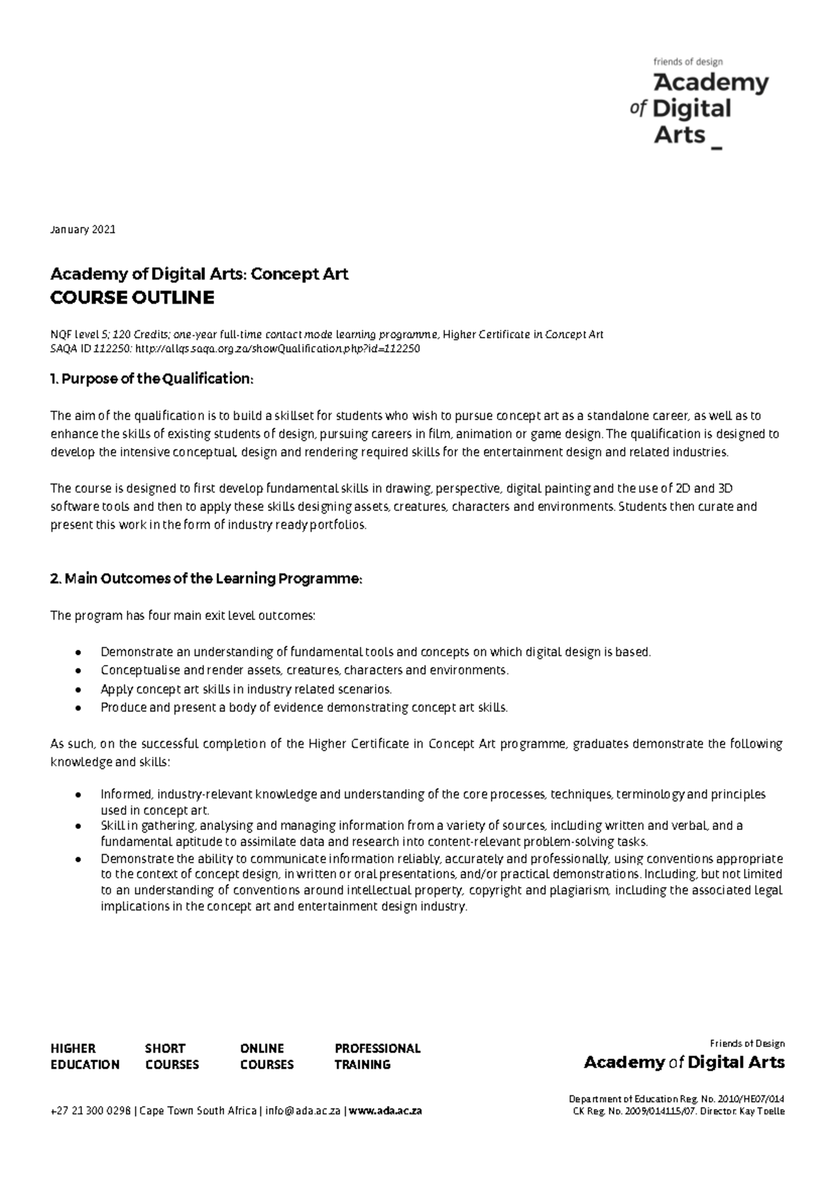 Concept-Art-Course-Outline-2021 - HIGHER EDUCATION SHORT COURSES ONLINE ...