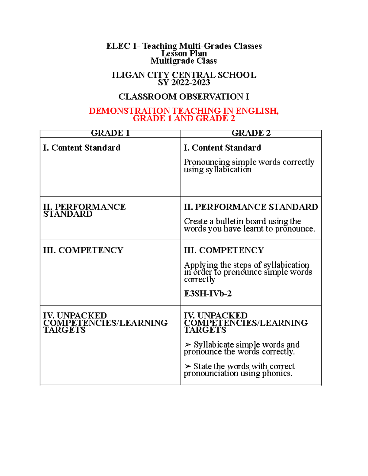 MG- Lesson-PLAN - Dion - ELEC 1- Teaching Multi-Grades Classes Lesson ...