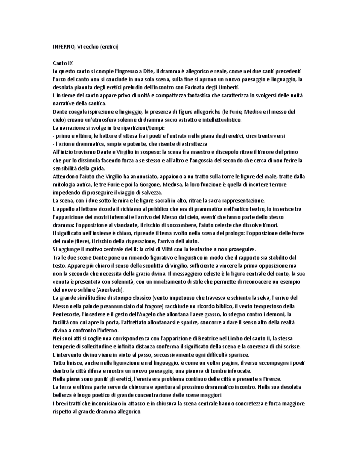 Canto IX - La Divina Commedia - INFERNO, VI cechio (eretici) Canto IX ...