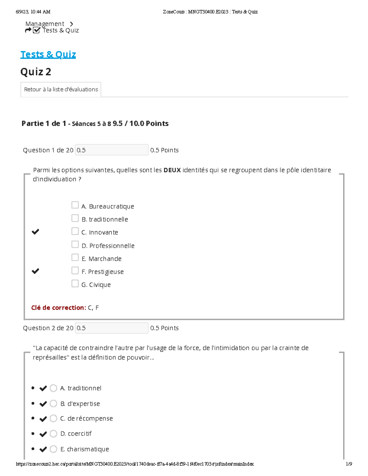 Quiz 2 - Quiz 2 - Management Tests & Quiz Tests & Quiz Quiz 2 Retour à ...