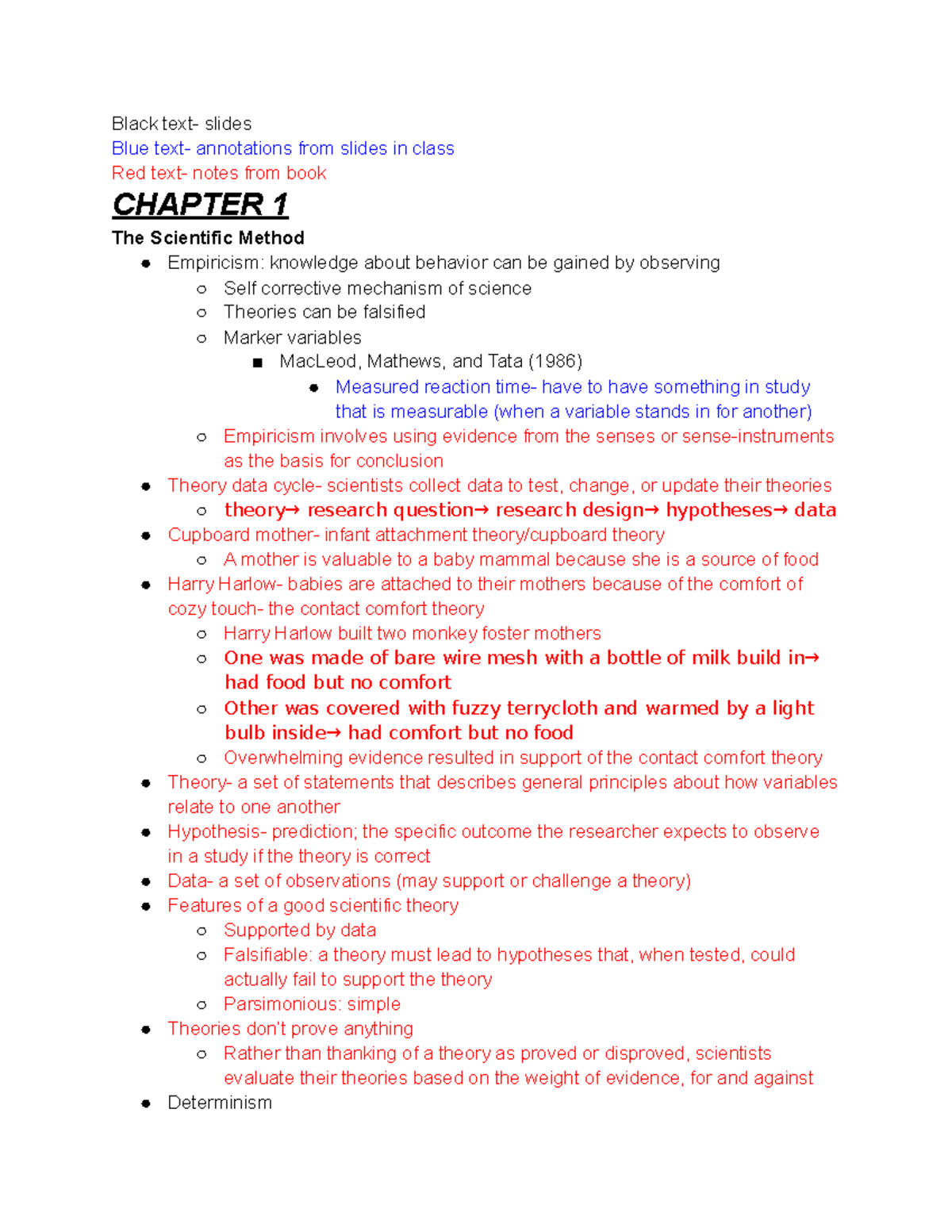 Exam 1 Study Guide - Black text- slides Blue text- annotations from ...