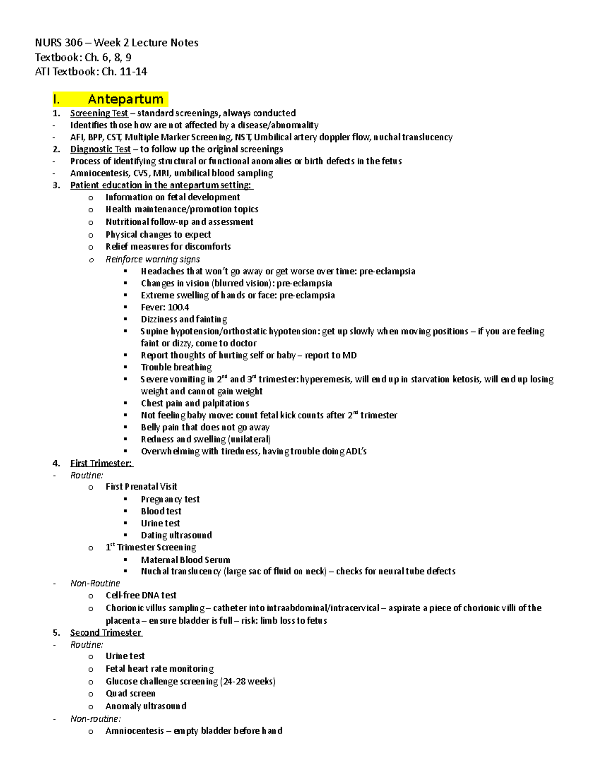 NURS 306 - Week 2 Lecture Notes - NURS 306 – Week 2 Lecture Notes ... NURS 306 - Week 2 Lecture Notes - NURS 306 – Week 2 Lecture Notes ...