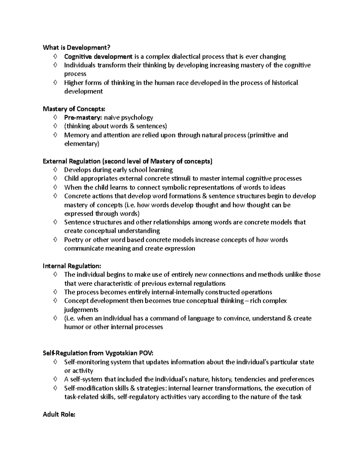 Vygotsky Learning - What is Development? Cognitive development is a ...