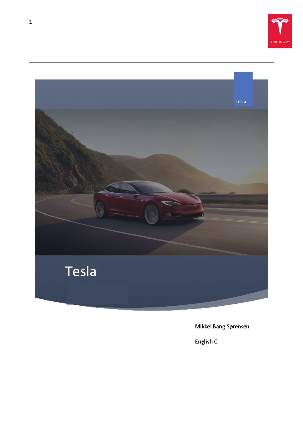 Tesla - Mikkel Bang Sørensen English C Table of contents - Studocu