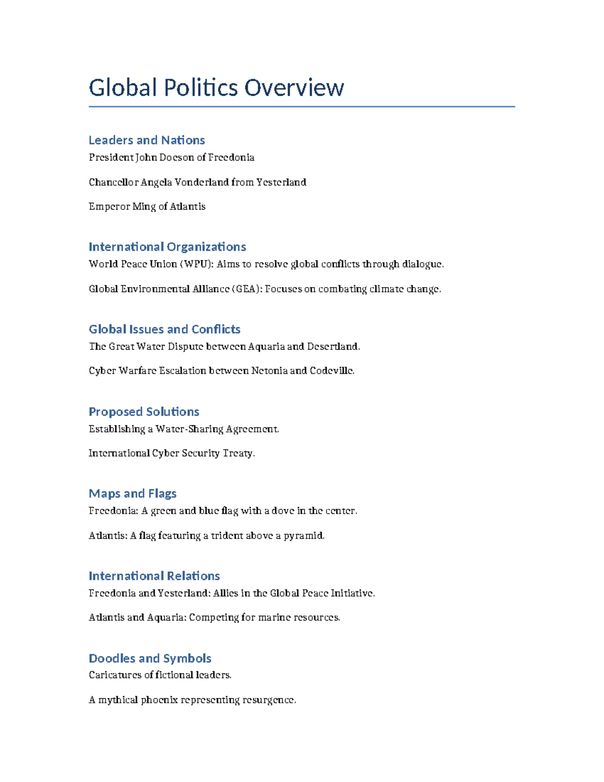 Global Politics Notes - Global Politics Overview Leaders and Nations ...
