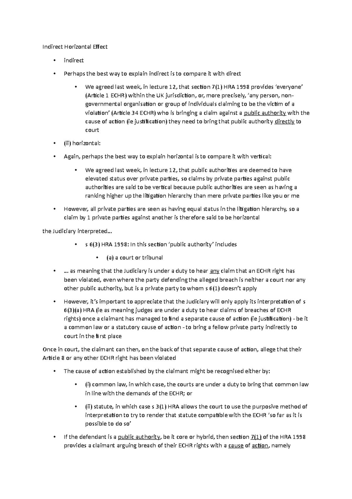 Lecture 13- Indirect Horizontal Effect - Indirect Horizontal Effect ...