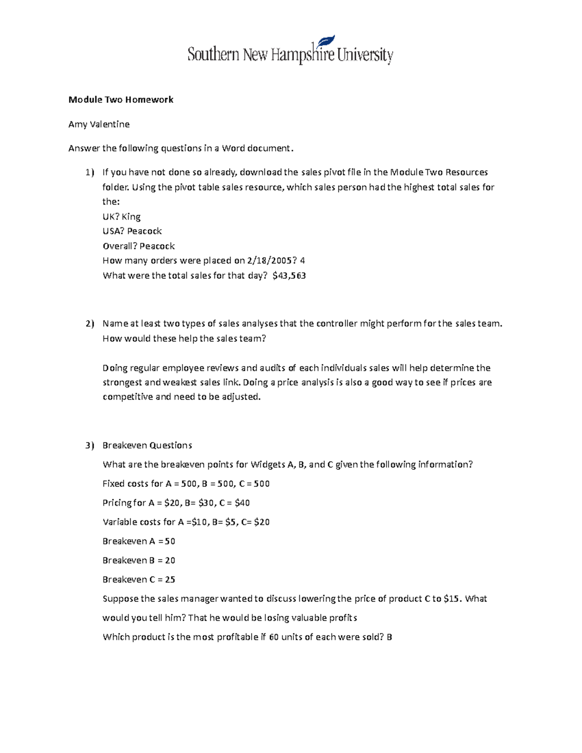 ACC 340 Module Two Homework - Module Two Homework Amy Valentine Answer ...
