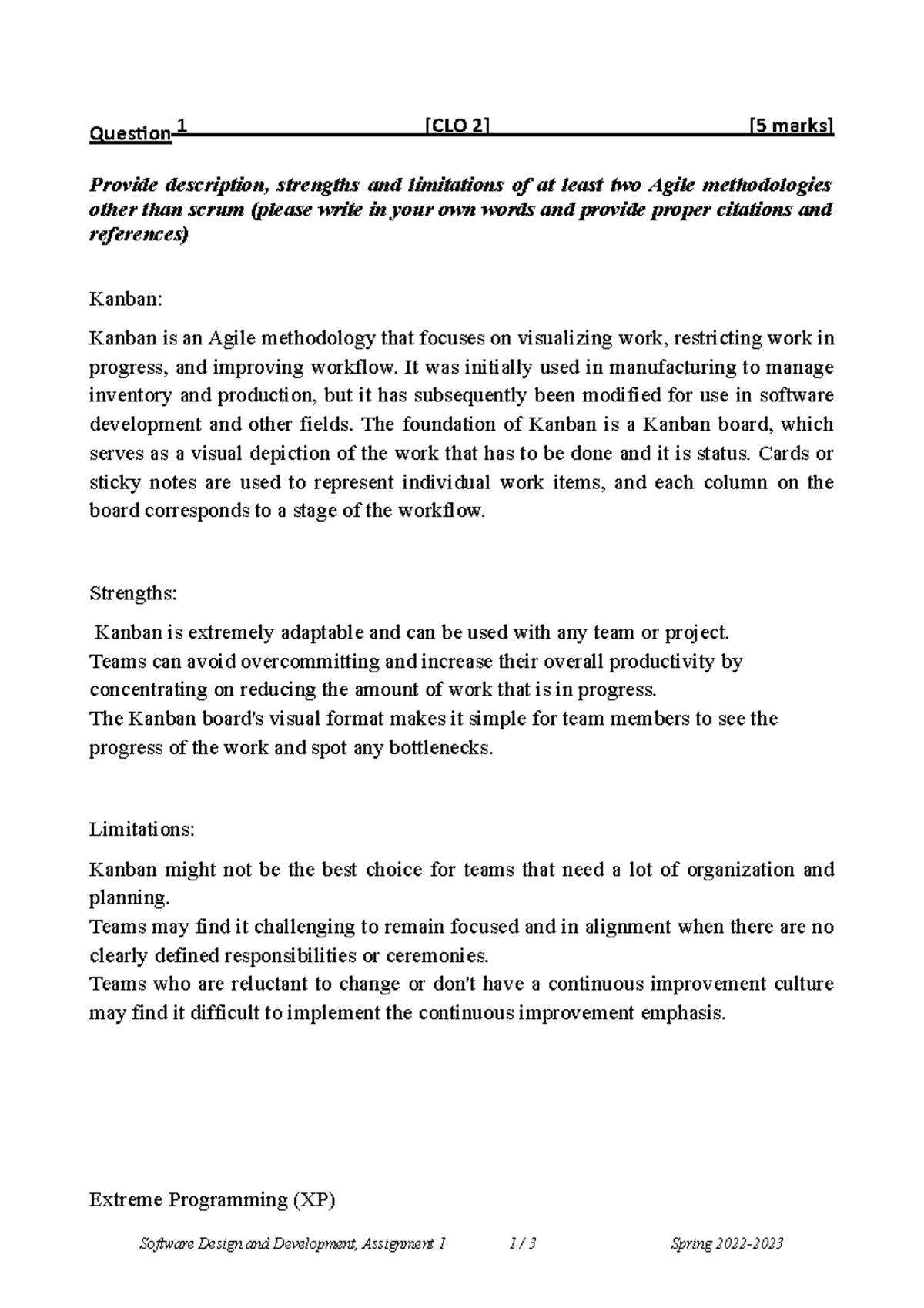 SW Dand D - diagrams and exercise - Question 1 [CLO 2] [5 marks ...