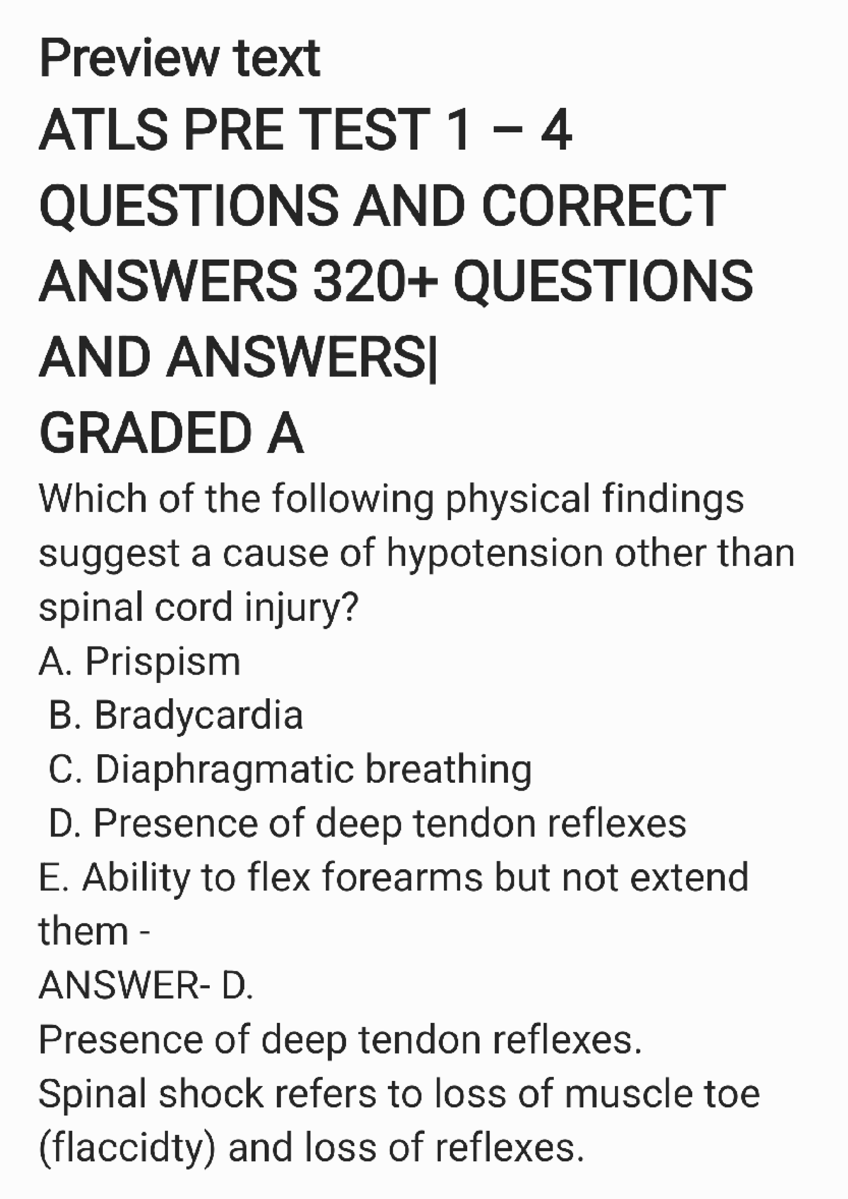 ATLS - .it is all about questions of alts - Preview text ATLS PRE TEST ...