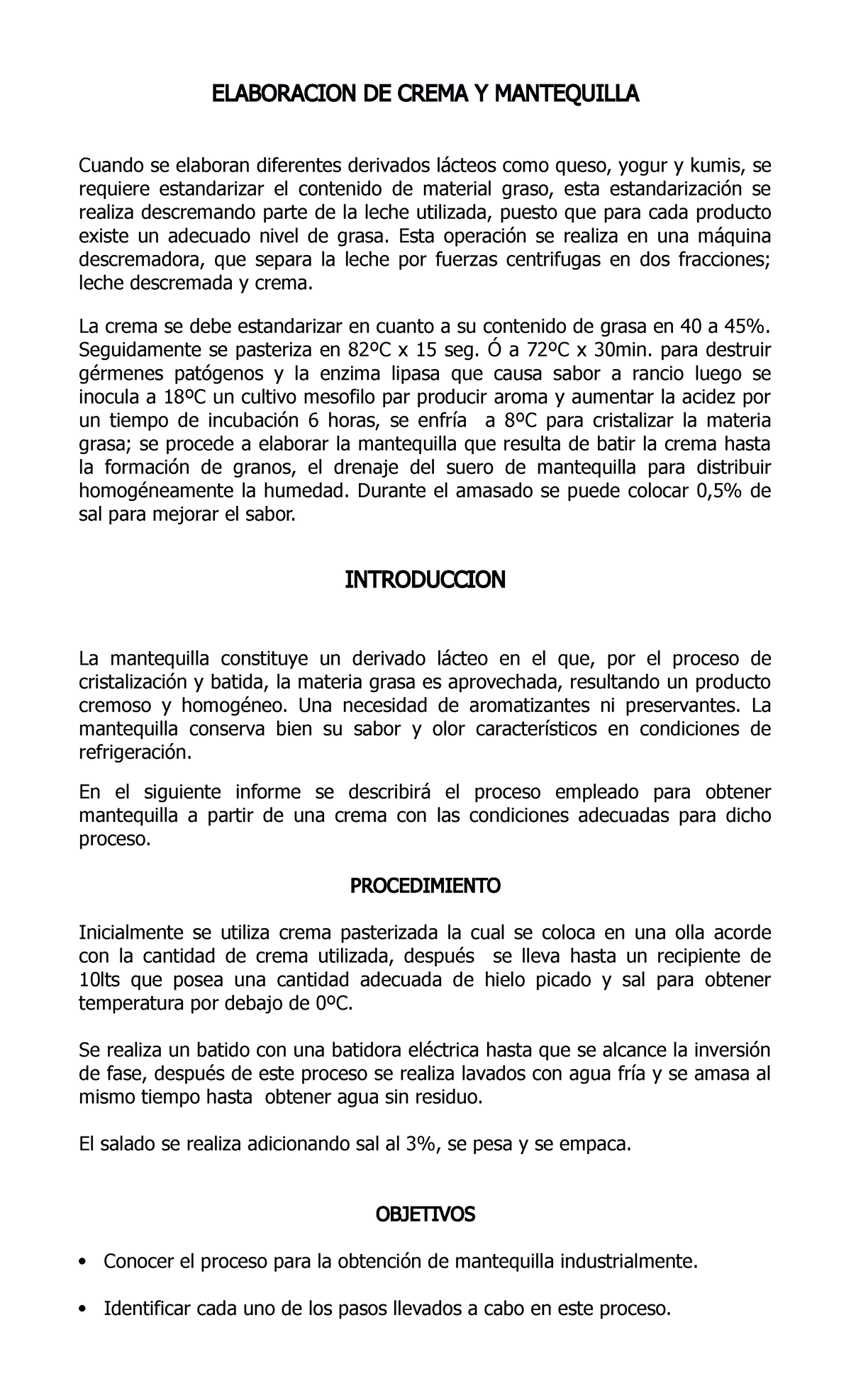 Elaboracion DE Crema Y Mantequilla - ELABORACION DE CREMA Y MANTEQUILLA ...