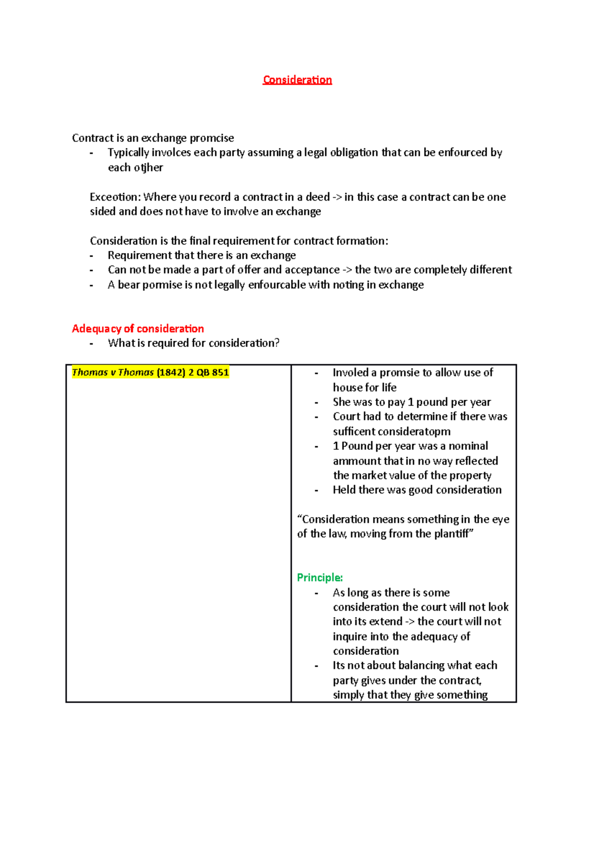 Consideration - The Law of Contract - UCNZ - Studocu