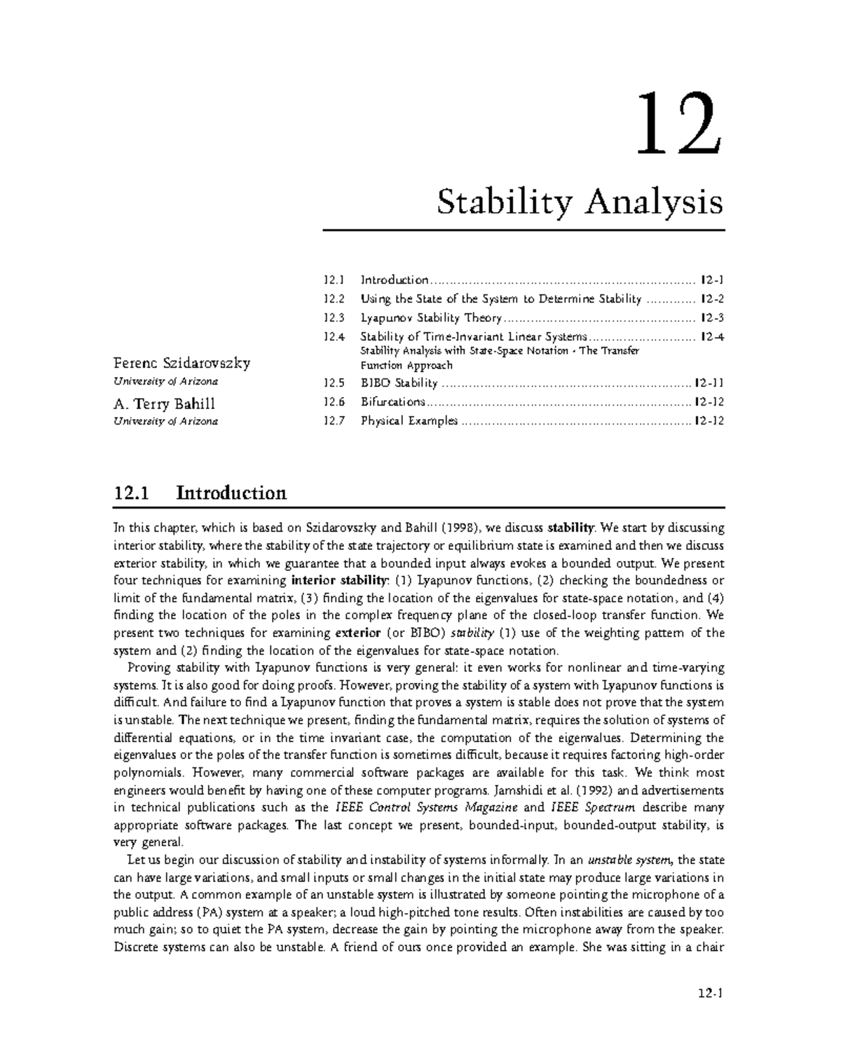 Stability Analysis - Control systems lectures notes - 12 Stability ...