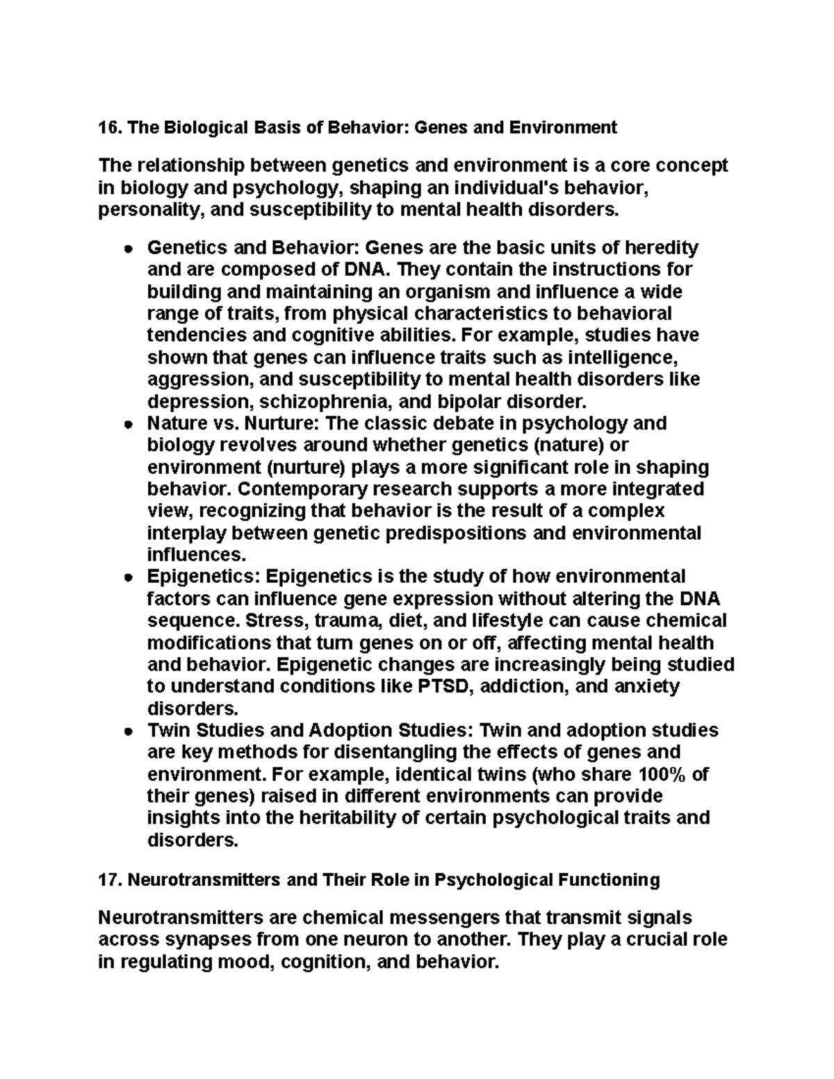 The Biological Basis of Behavior - 16. The Biological Basis of Behavior ...