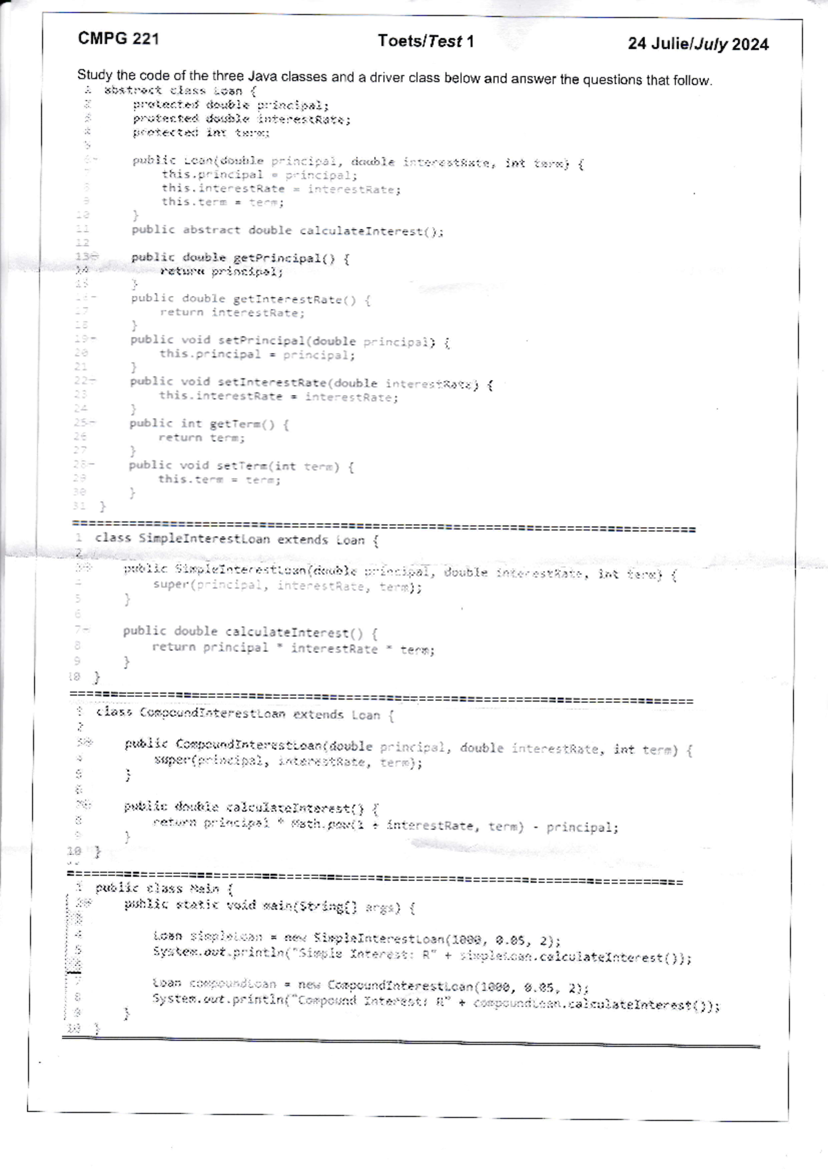 CMPG 221 TEST 1 2024 - Complexity problems - l i CMPG 221 Toets/Iesf 1 ...