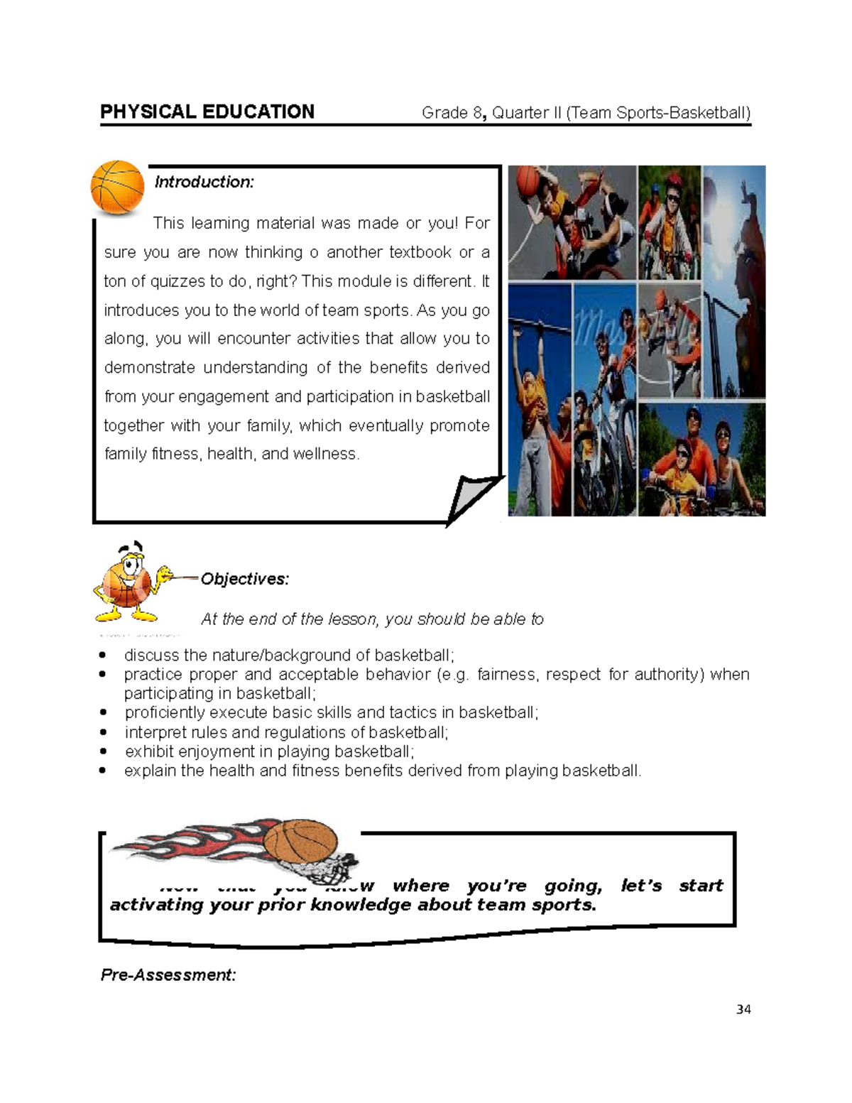 PE-Q2-LM-Camera Ready - PHYSICAL EDUCATION Grade 8 , Quarter II (Team ...