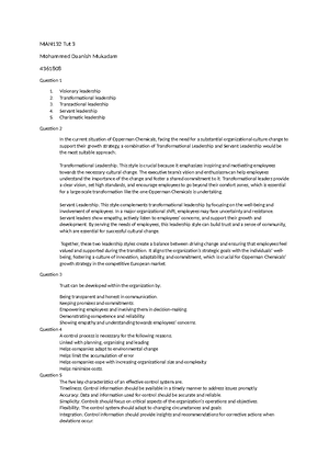 MAN 132 SPOT TEST 2 Questions - SPOT TEST 2 MAN 132 MODULE 1: Sales in ...