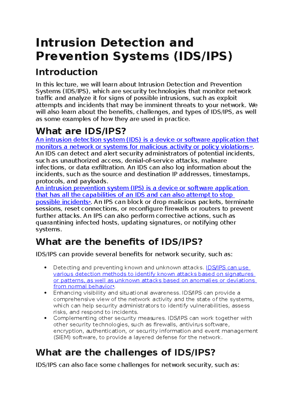 Intrusion Detection And Prevention Systems Ids Or Ips Intrusion Detection And Prevention