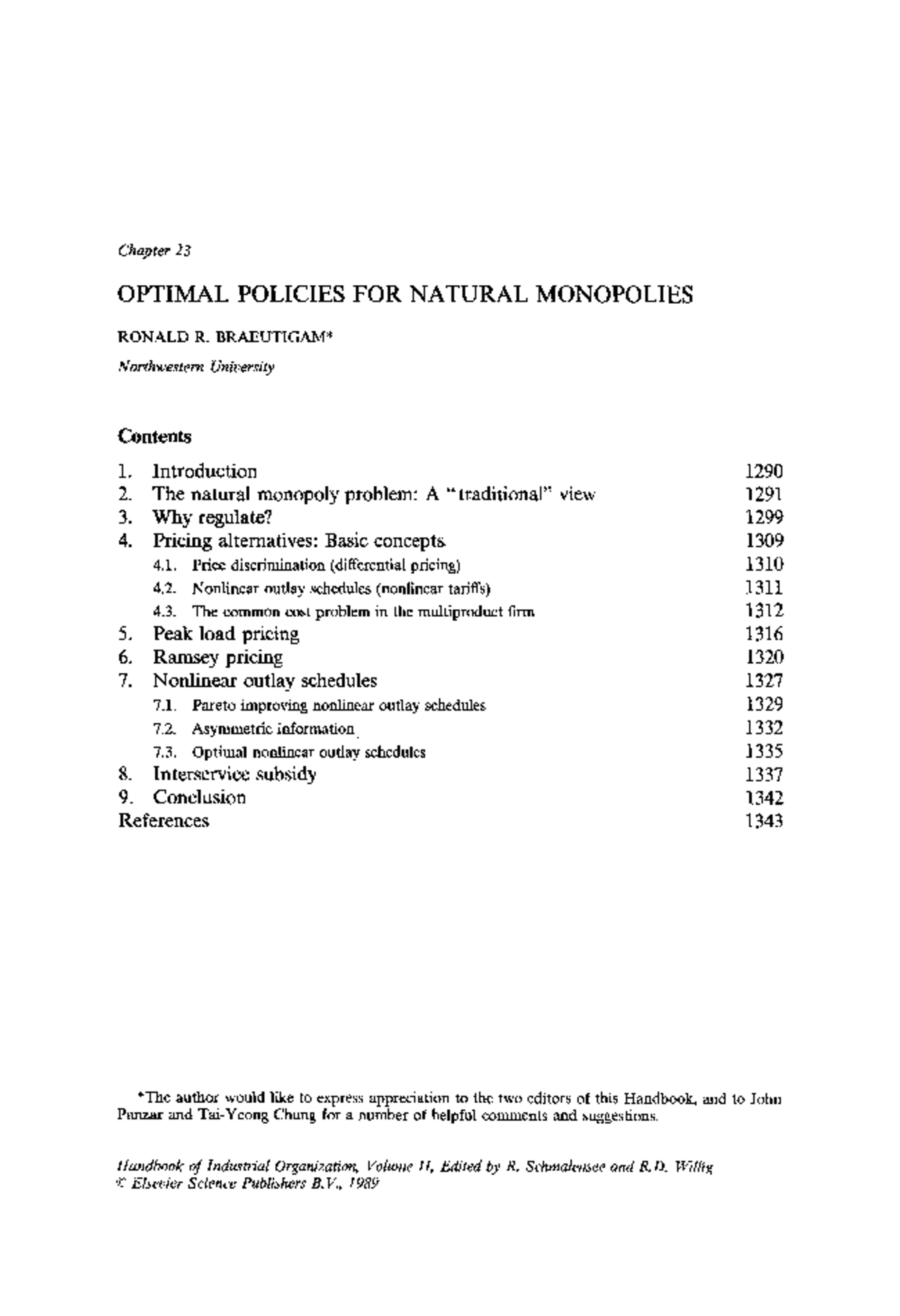 Opt reg braeutigam - aaaaa - ####### Chapter 23 OPTIMAL POLICIES FOR ...