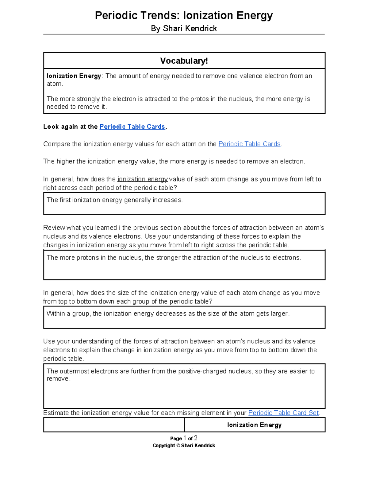 Gavin Copy of Periodic Trends Ionization Energy - Periodic Trends ...