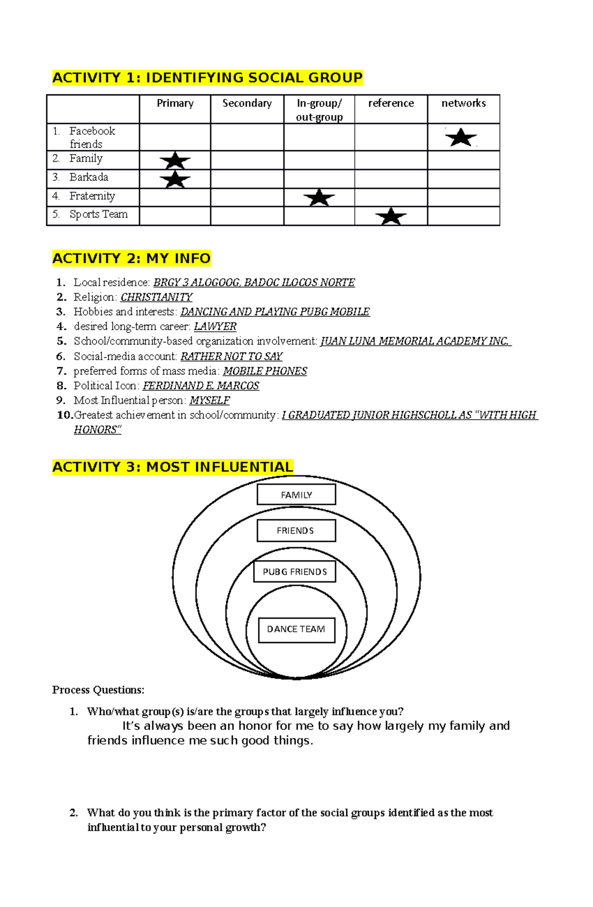 MODS 7 Q3 - .nvlLSDFBshefb - ACTIVITY 1: IDENTIFYING SOCIAL GROUP ...